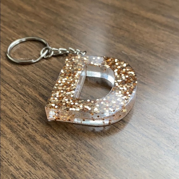 Accessories | Rose Gold Glitter Letter D Keychain | Poshmark